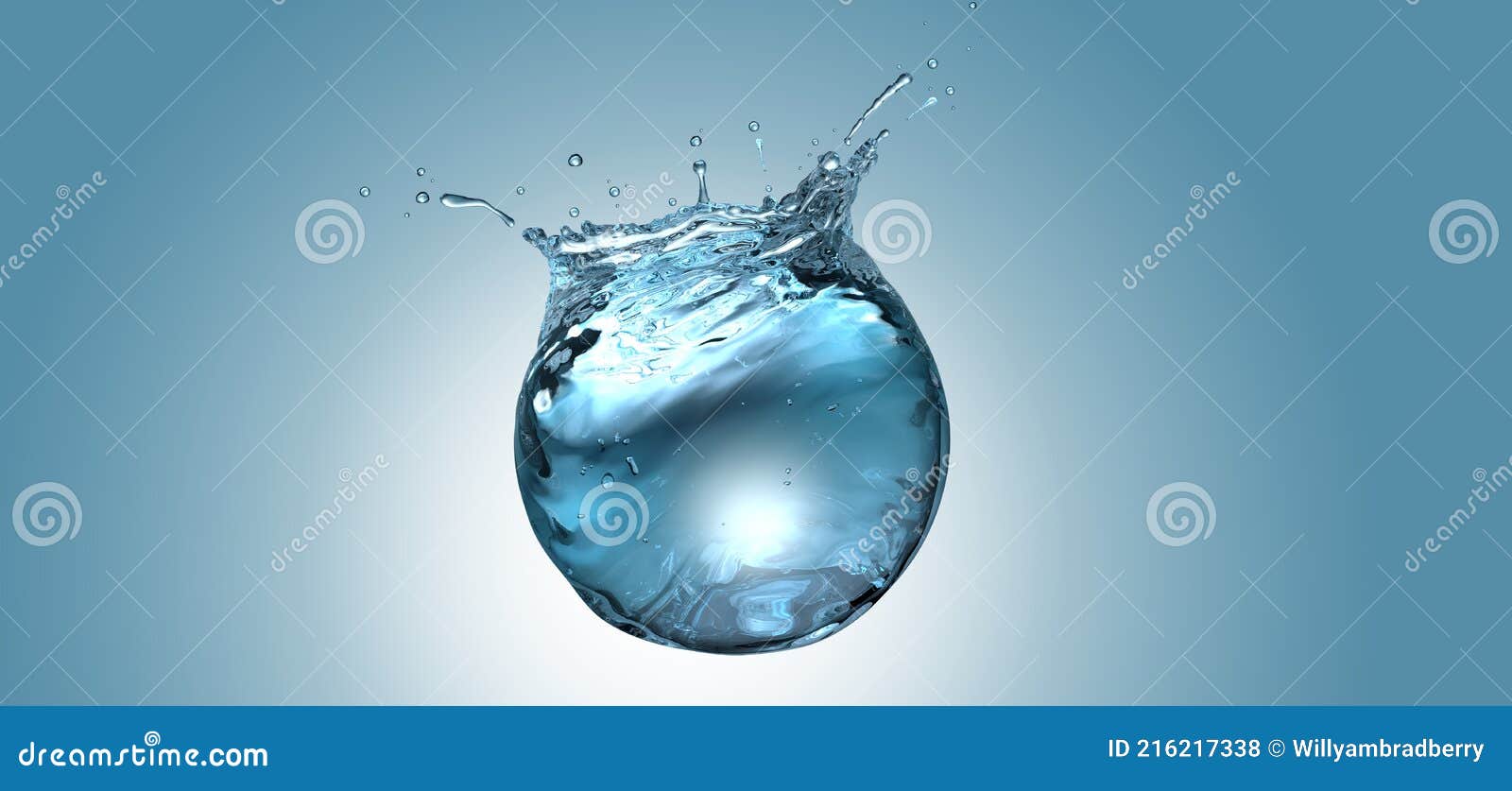 Spherical Water Splash On Gradient Background Stock Photography ...