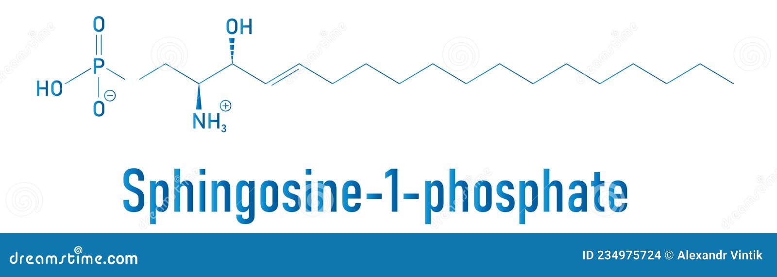 Sphingosine-1-phosphate or S1P Signaling Molecule. Skeletal Formula ... Sphingosine-1-phosphate or S1P Signaling Molecule. Skeletal Formula ...
