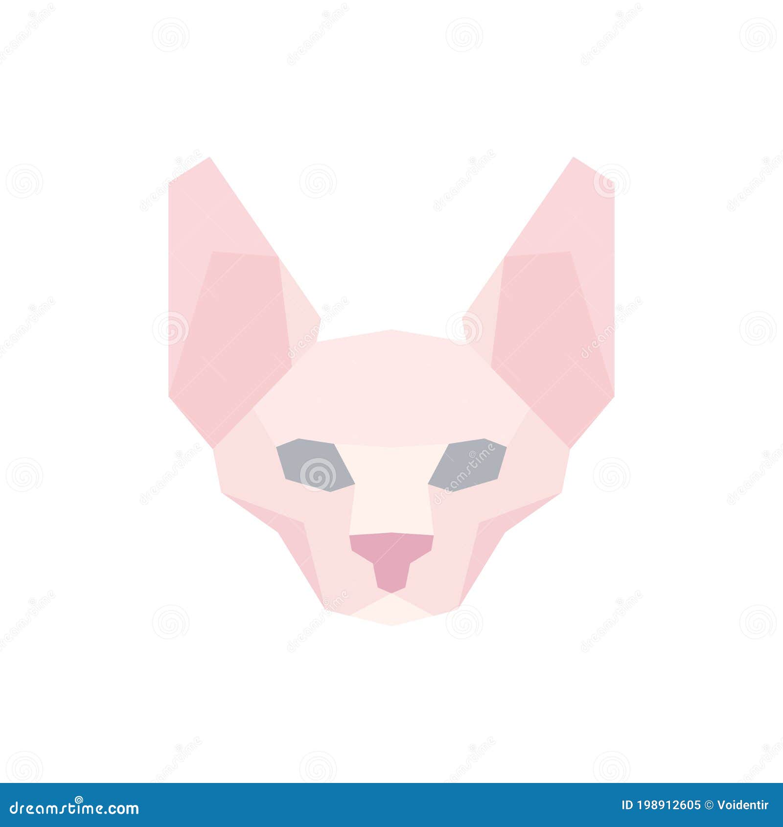 Low poly Sphinx head stock vector. Illustration of pink - 198912605