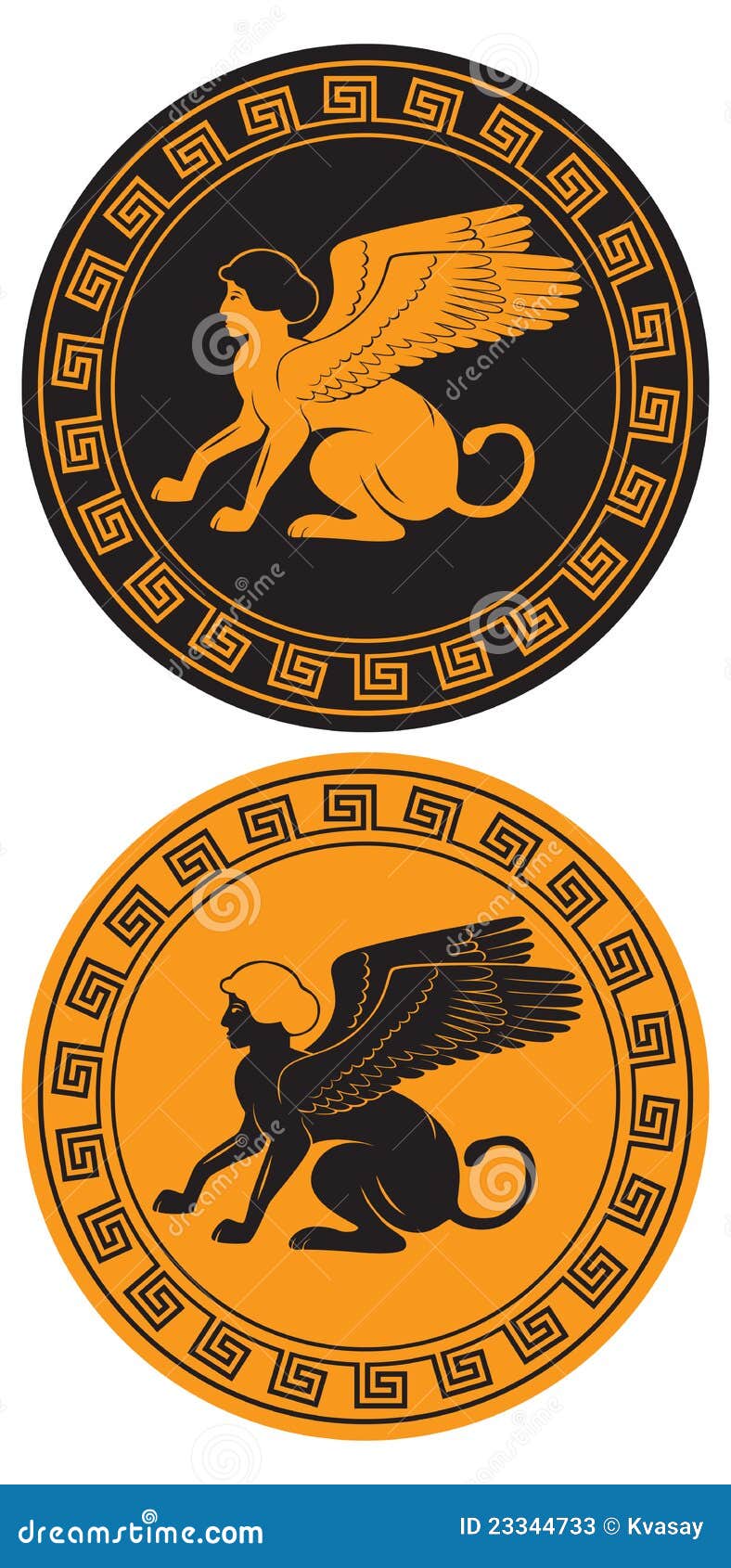 Sphinx stock vector. Illustration of myth, mural, character - 23344733