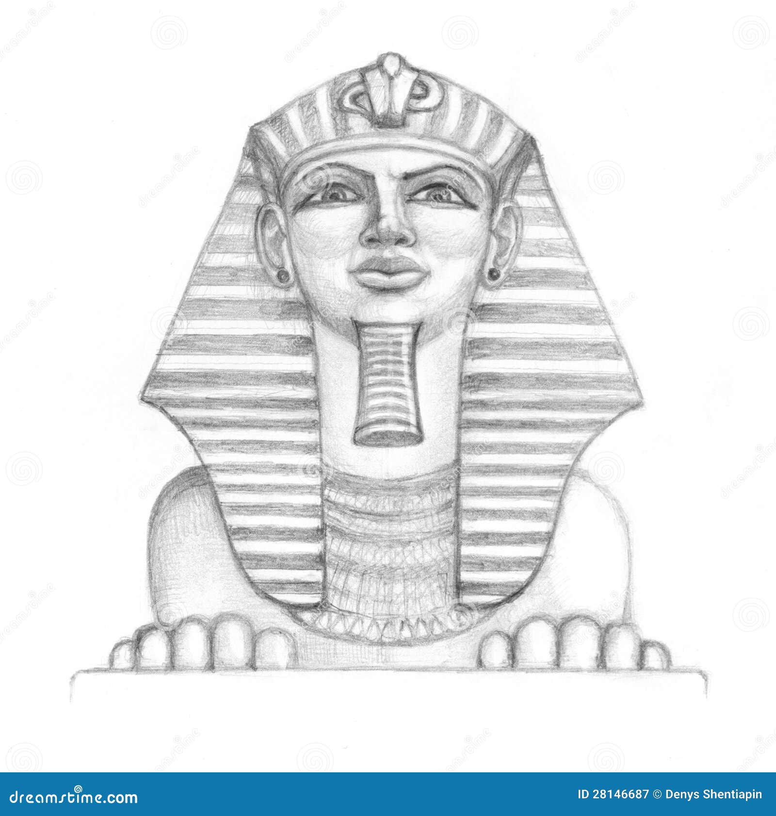 Majestic Sphinx Under Starry Night Sky With Full Moon And Ancient ...