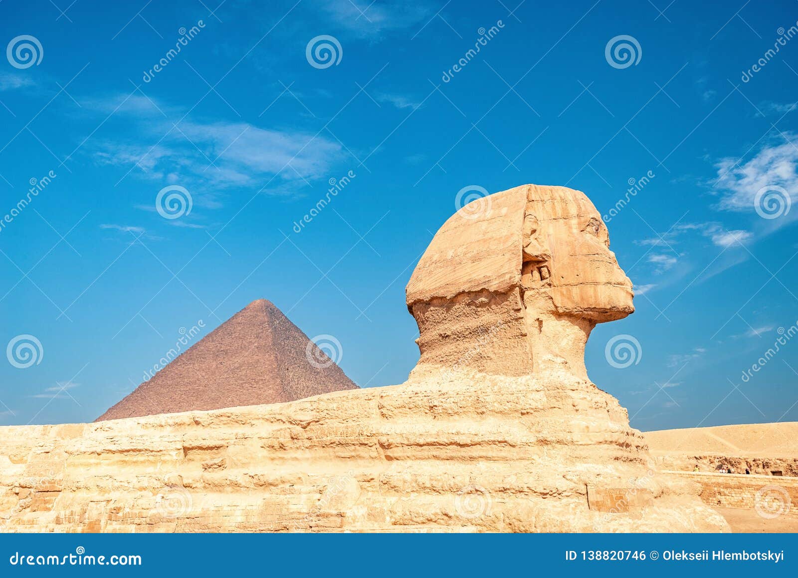 Sphinx Against Blue Sky Background Stock Photo - Image of monument ...