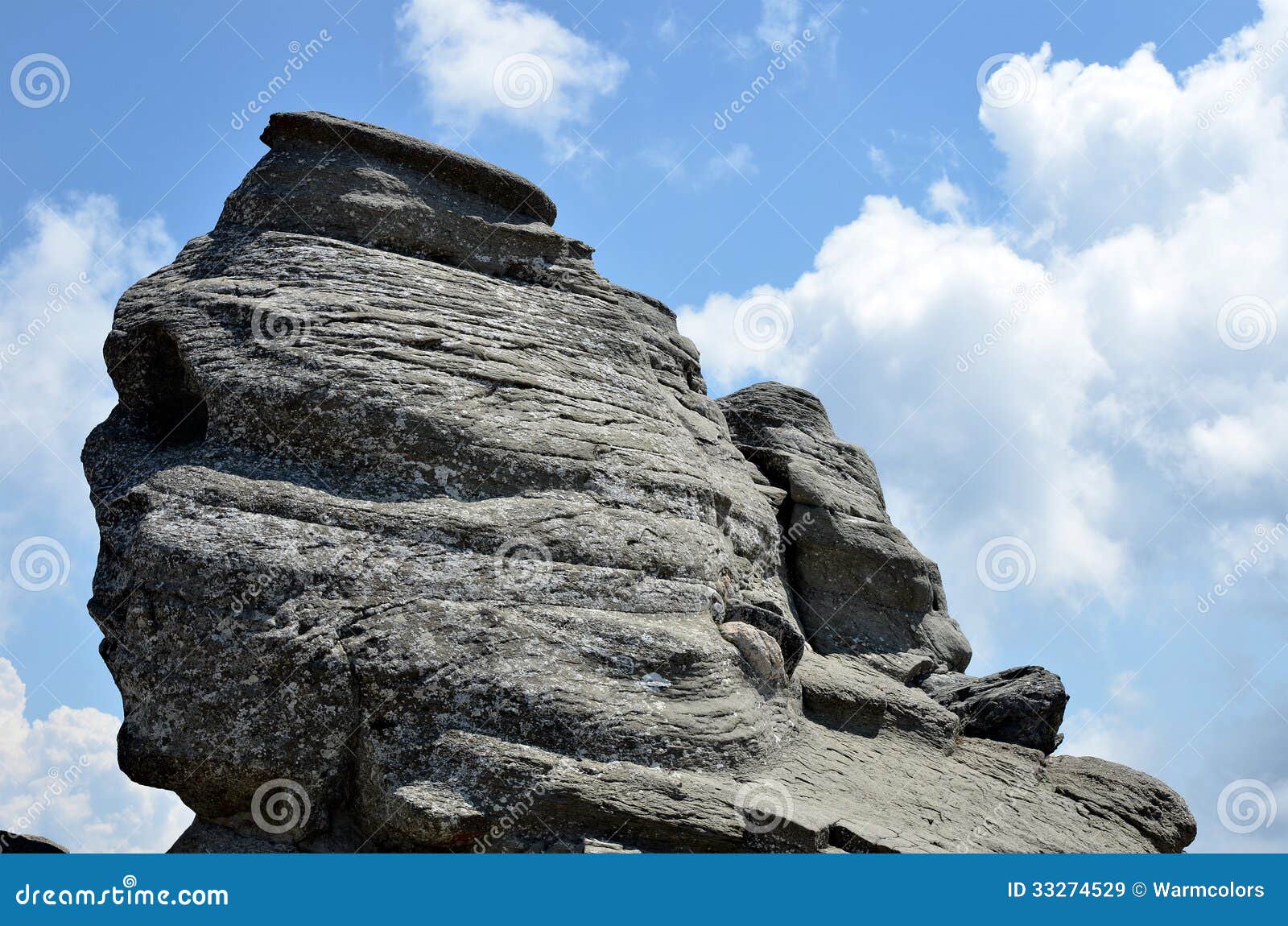 Sphinx of Bucegi in Romania Stock Image - Image of geology, mountains ...