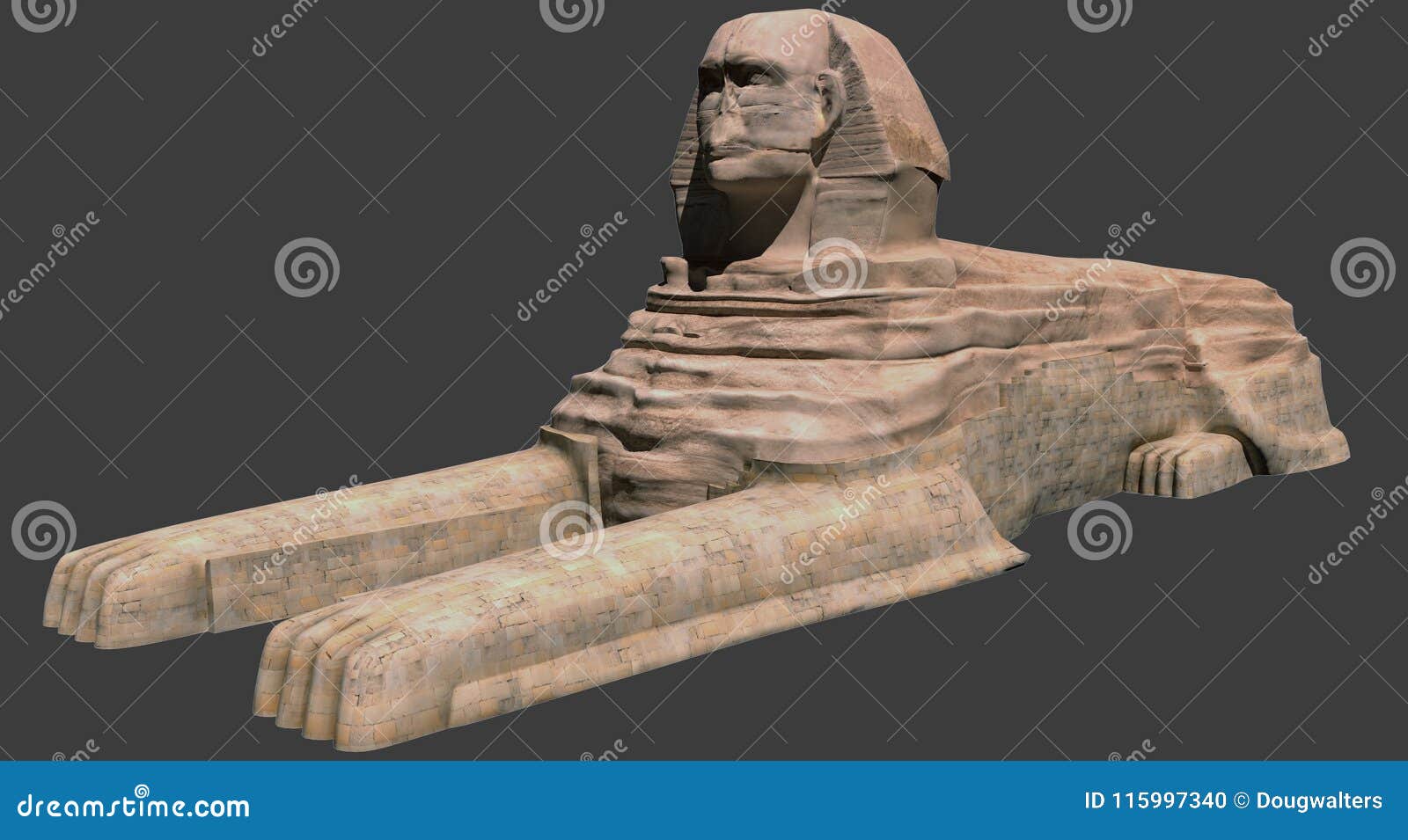 Sphinx 3D render stock illustration. Illustration of great - 115997340