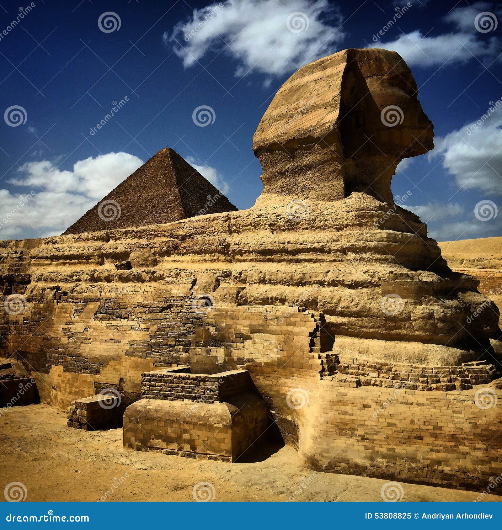 Sphinx stock image. Image of desert, clouds, egypt, sands - 53808825