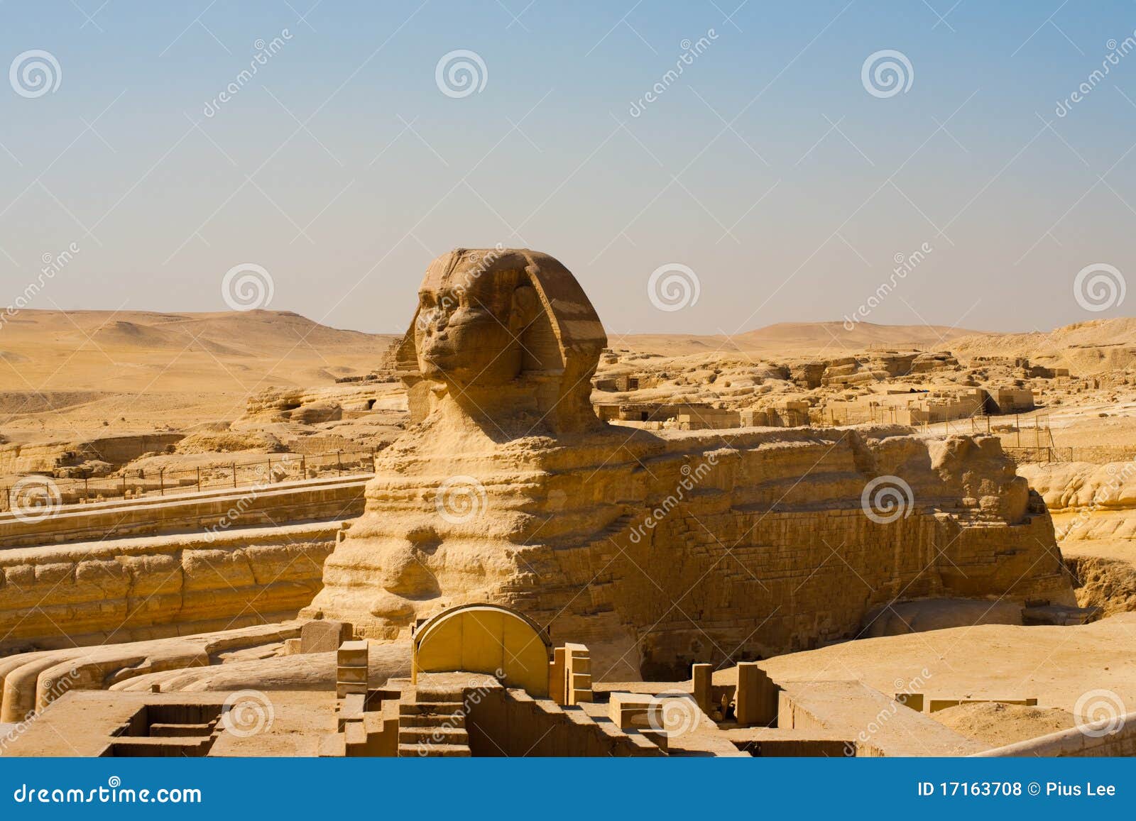 Sphinx Full Body Profile Empty Stock Photo - Image of giza, famous ...