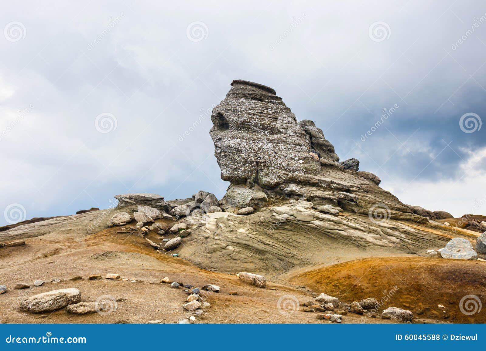 The Sphinx - Geomorphologic Rocky Structures in Bucegi Mountains Stock ...