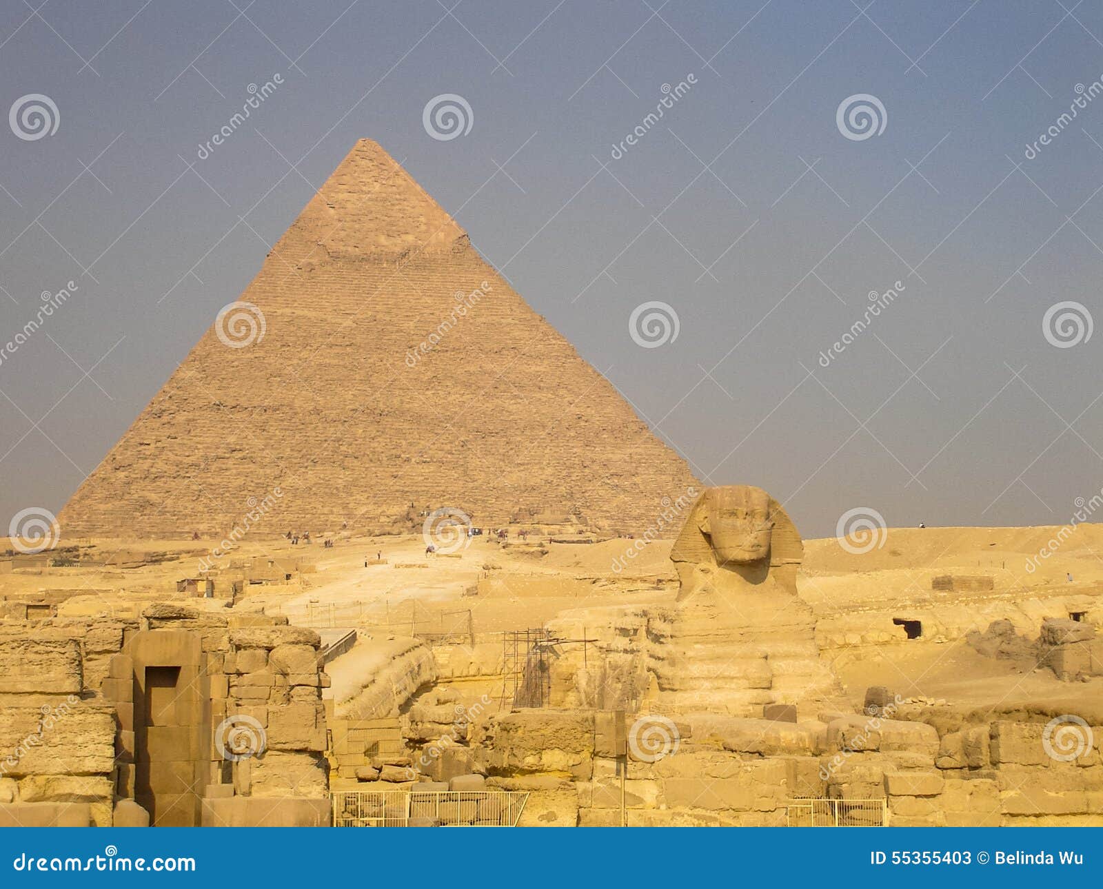 The Sphinx Great Pyramids Of The Giza Plateau Stock Photography ...