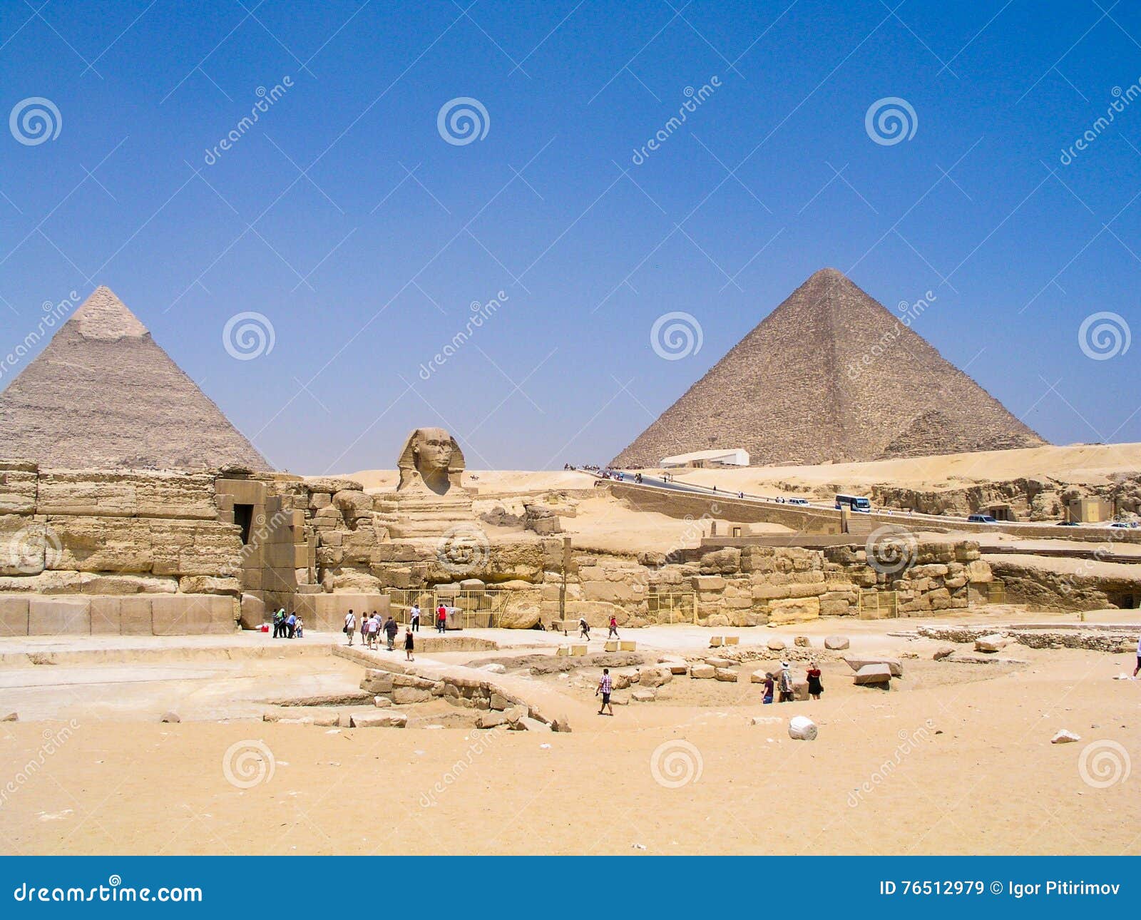 Sphinx Guarding the Great Pyramids Stock Image - Image of pyramid ...