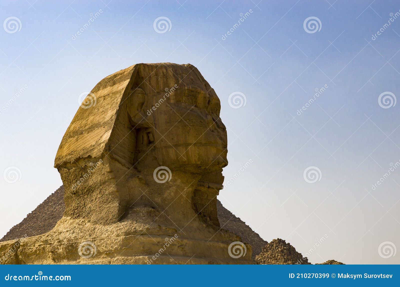 Sphinx Head Against the Sky Stock Image - Image of landmark, cheops ...