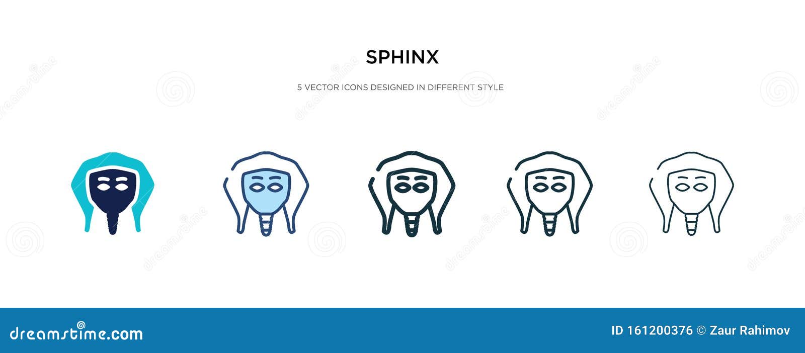 Sphinx Icon in Different Style Vector Illustration. Two Colored and ...