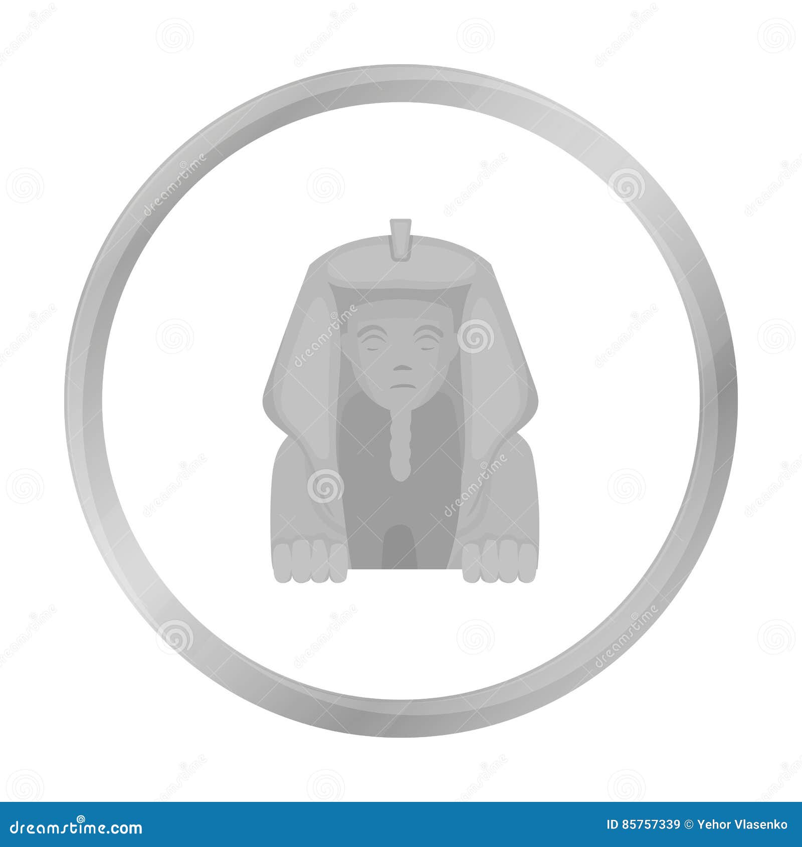Sphinx Icon in Monochrome Style Isolated on White Background. Ancient ...