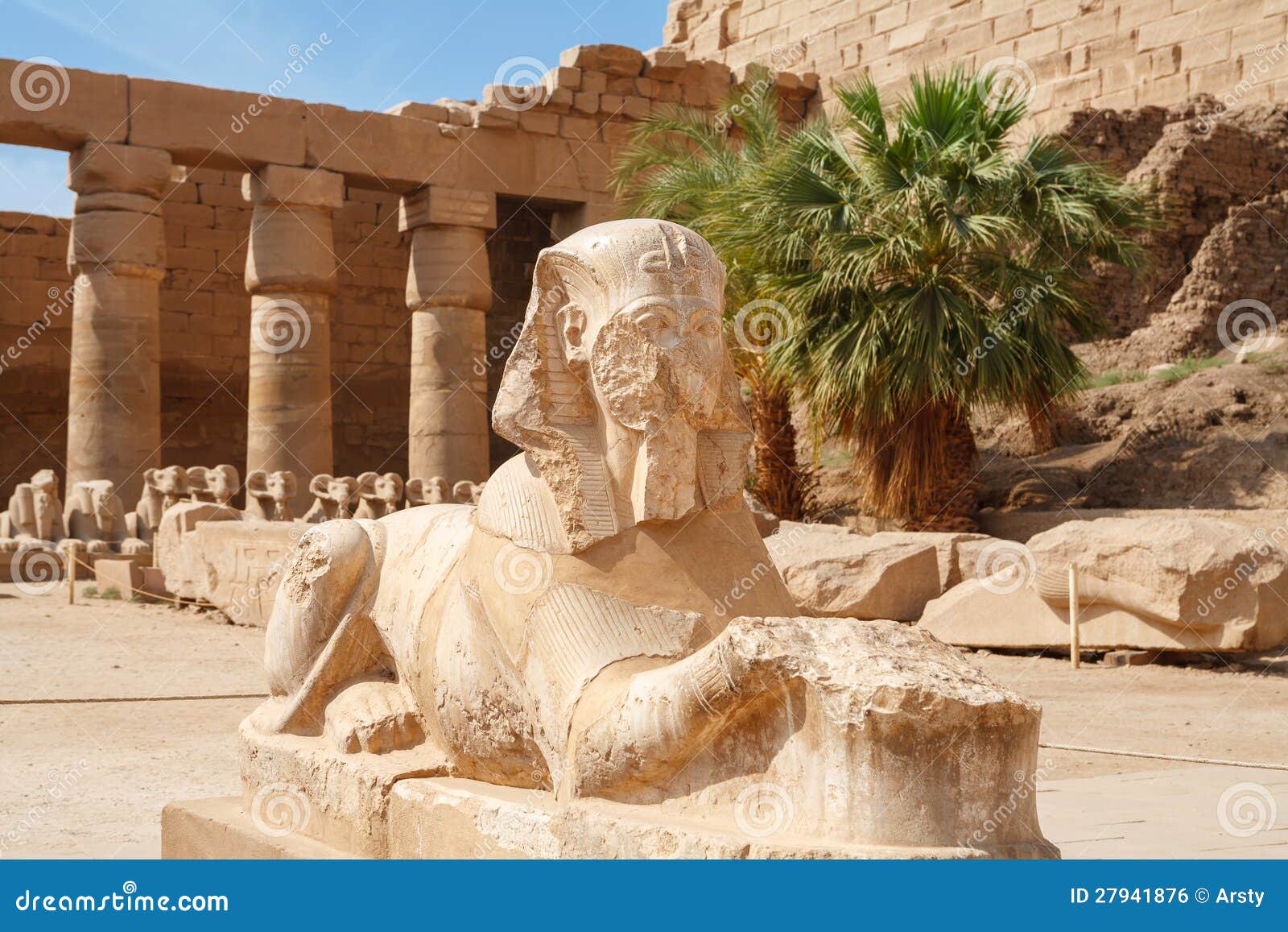Sphinx. Karnak Temple, Luxor, Egypt Stock Photo - Image of ancient ...