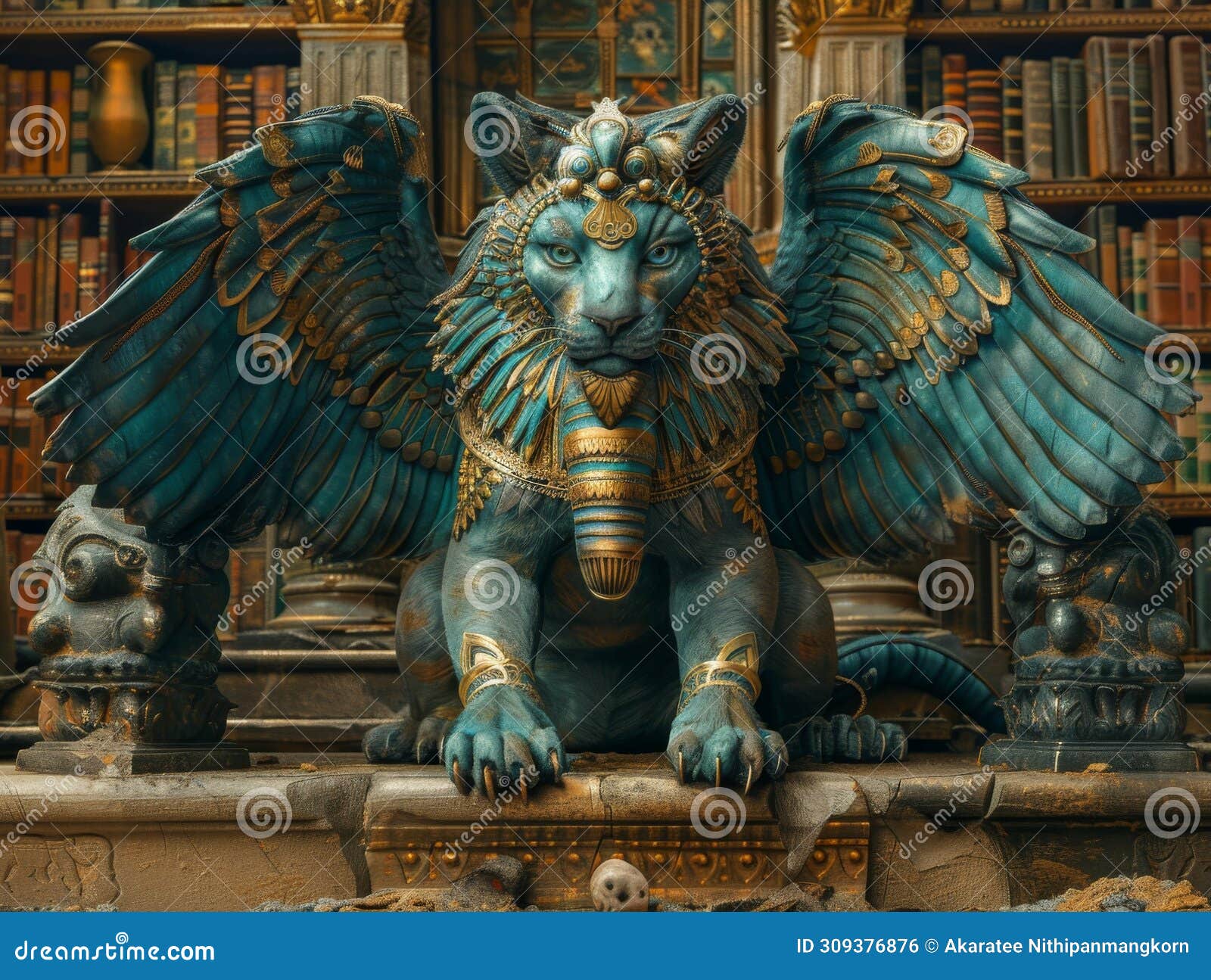 A Sphinx on the Library Steps Posing Riddles To those Who Enter Stock ...