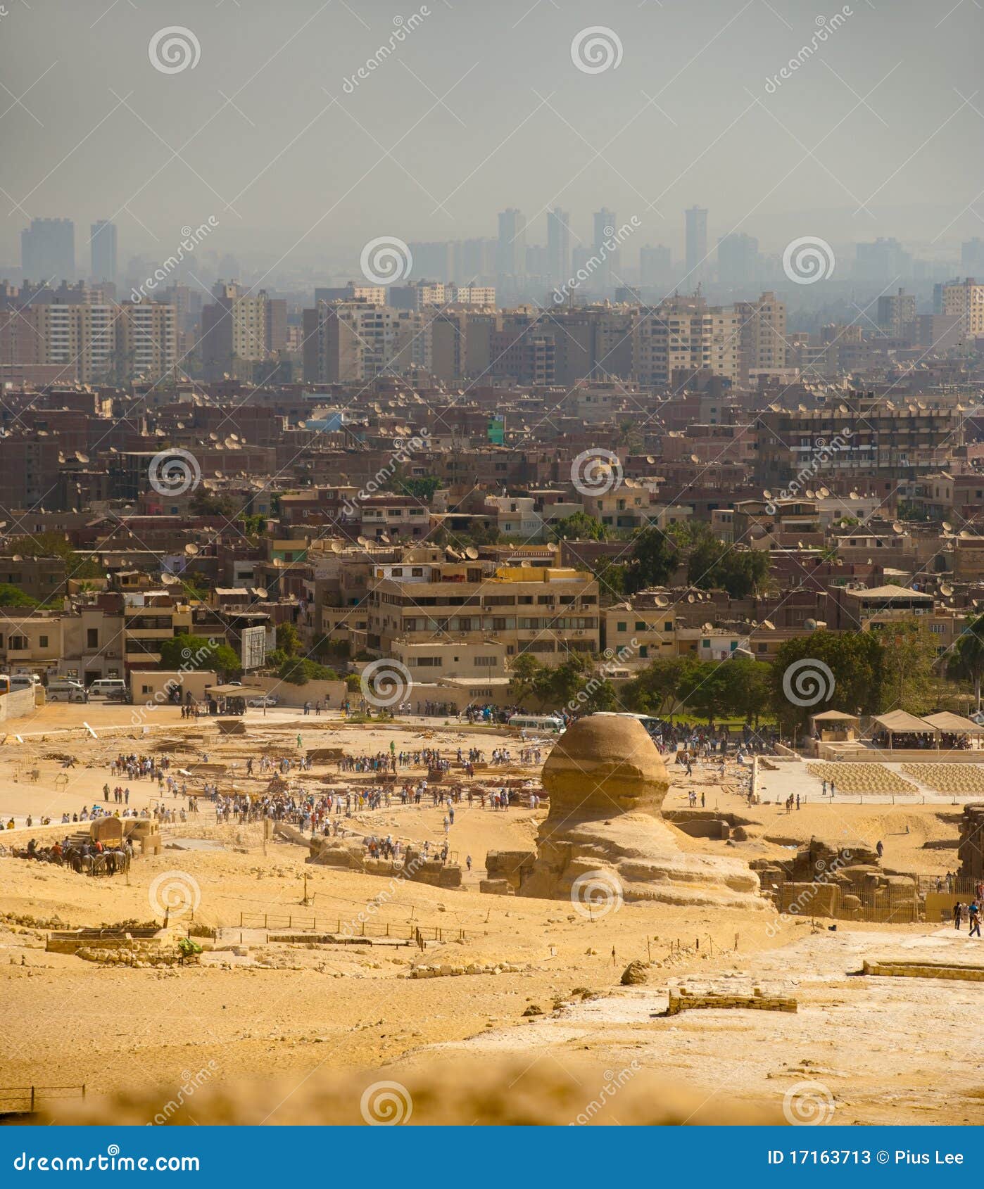 Sphinx Looks Onto Cairo City Stock Image - Image of iconic, heritage ...