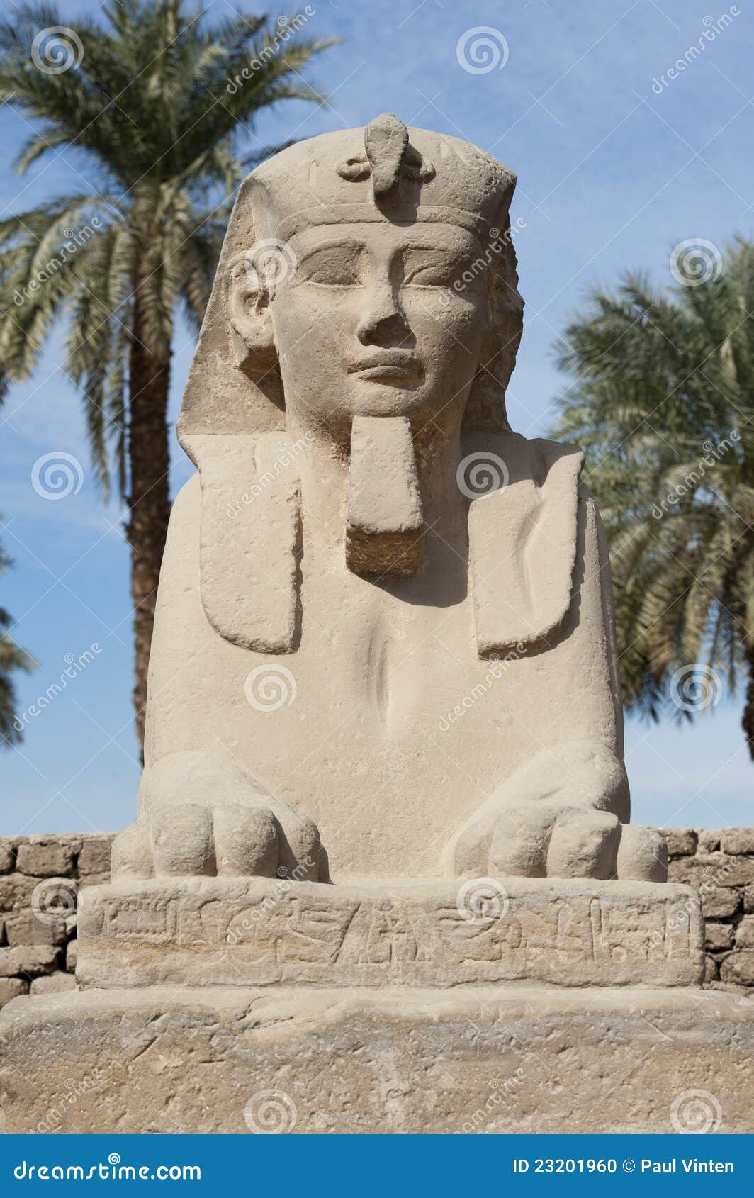 Sphinx at Luxor temple stock photo. Image of head, egypt - 23201960