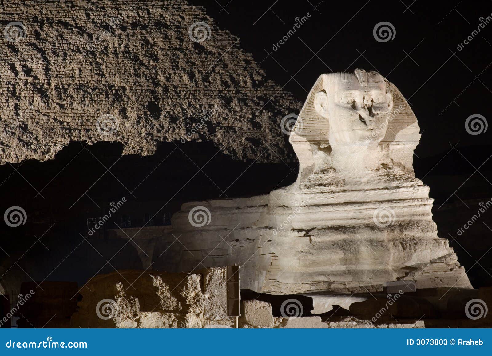 Sphinx by Night - Giza Plateau Stock Image - Image of guardian, world ...