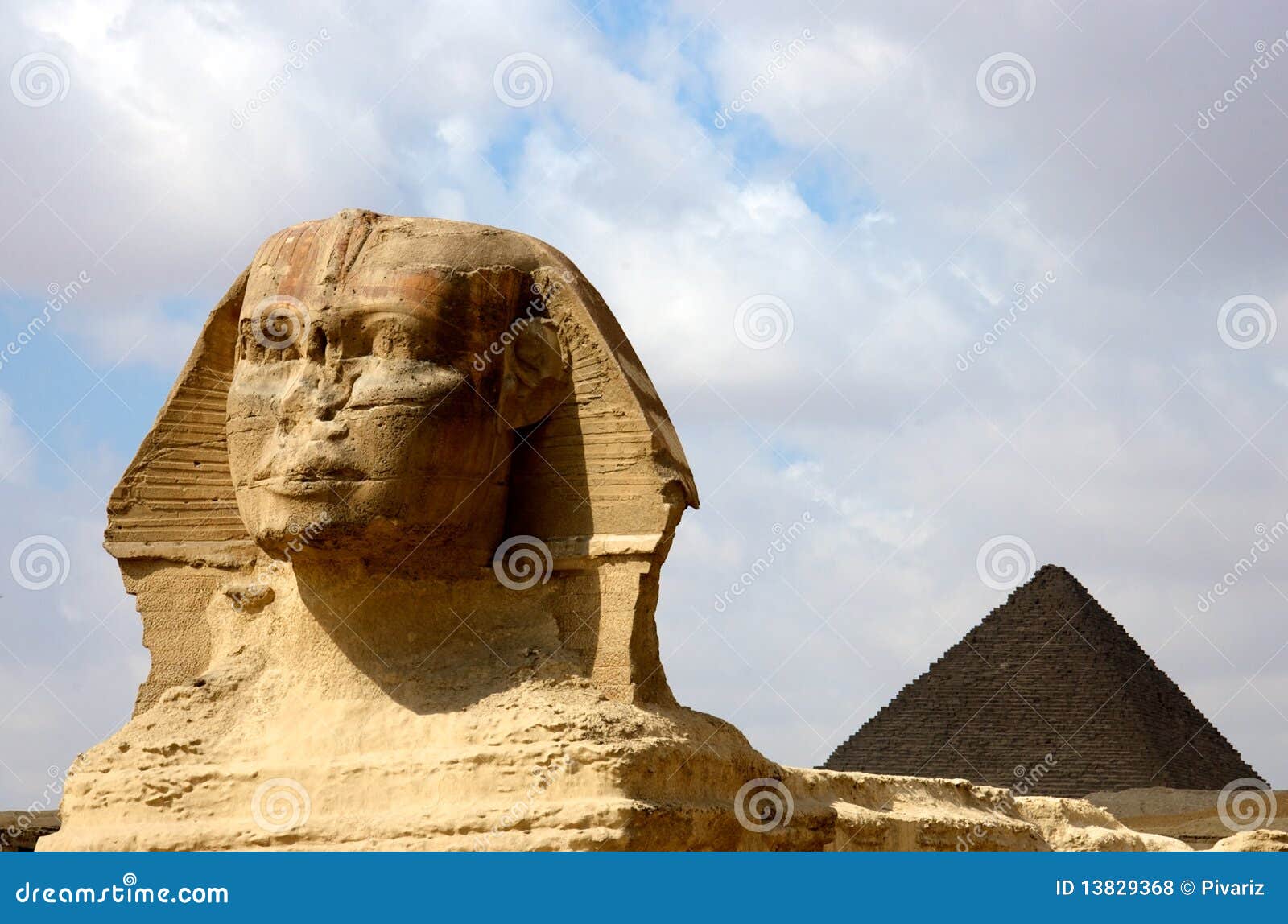 Sphinx with pyramid stock photo. Image of architecture - 13829368