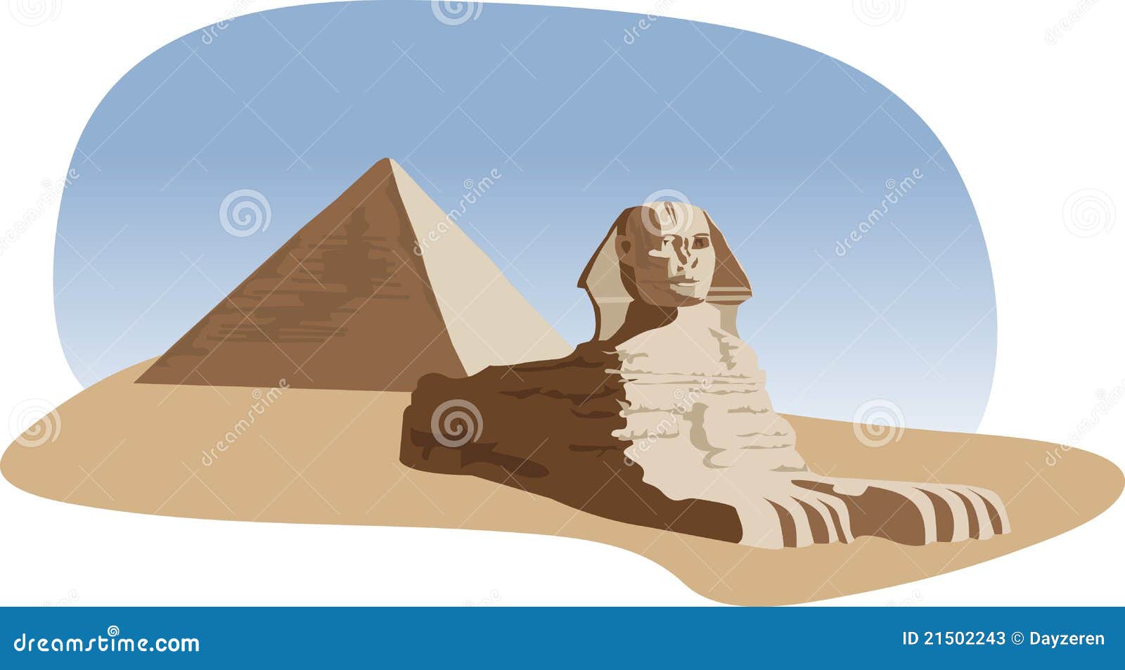 Sphinx and Pyramid stock vector. Illustration of cairo - 21502243