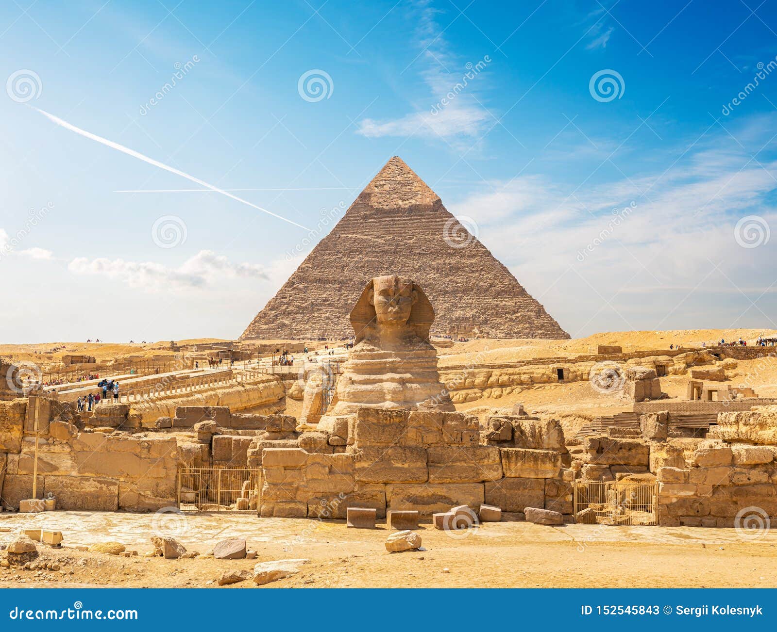 Sphinx and pyramid stock image. Image of great, giza - 152545843