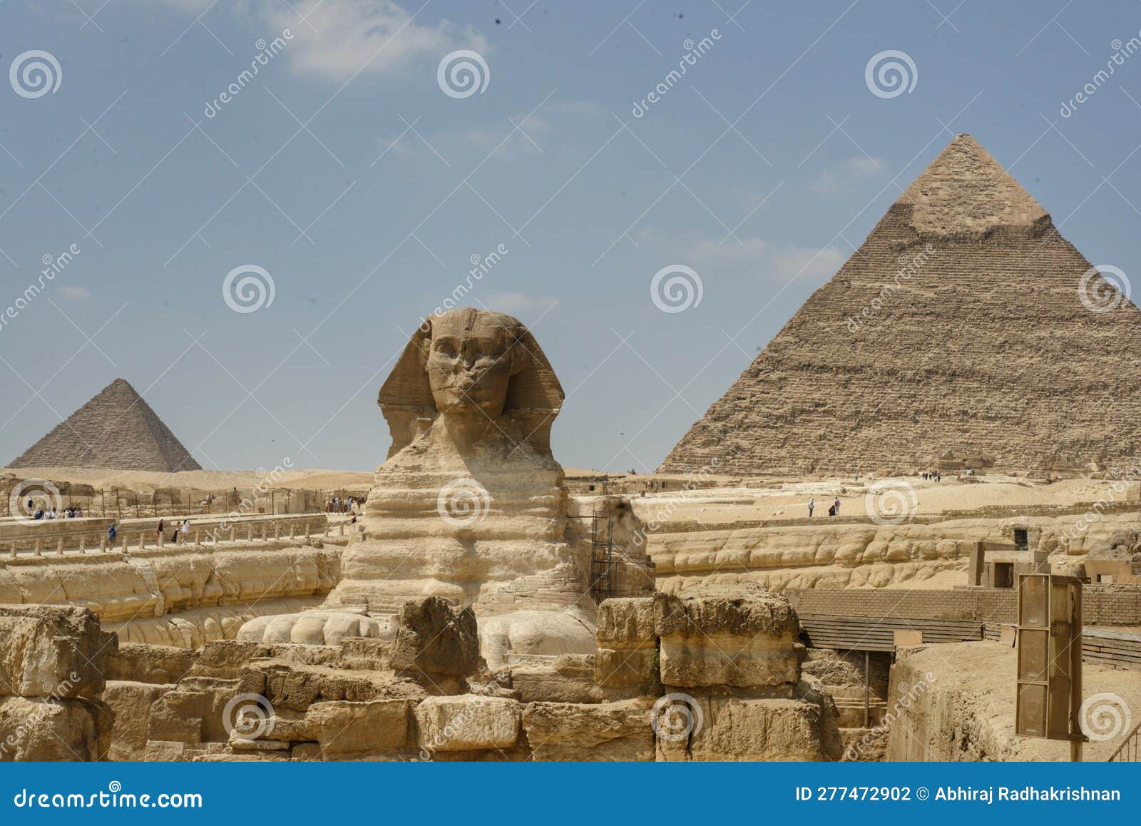 Pyramid In Egyptian Desert Oasis. Ancient Nile River Scene Drawing ...