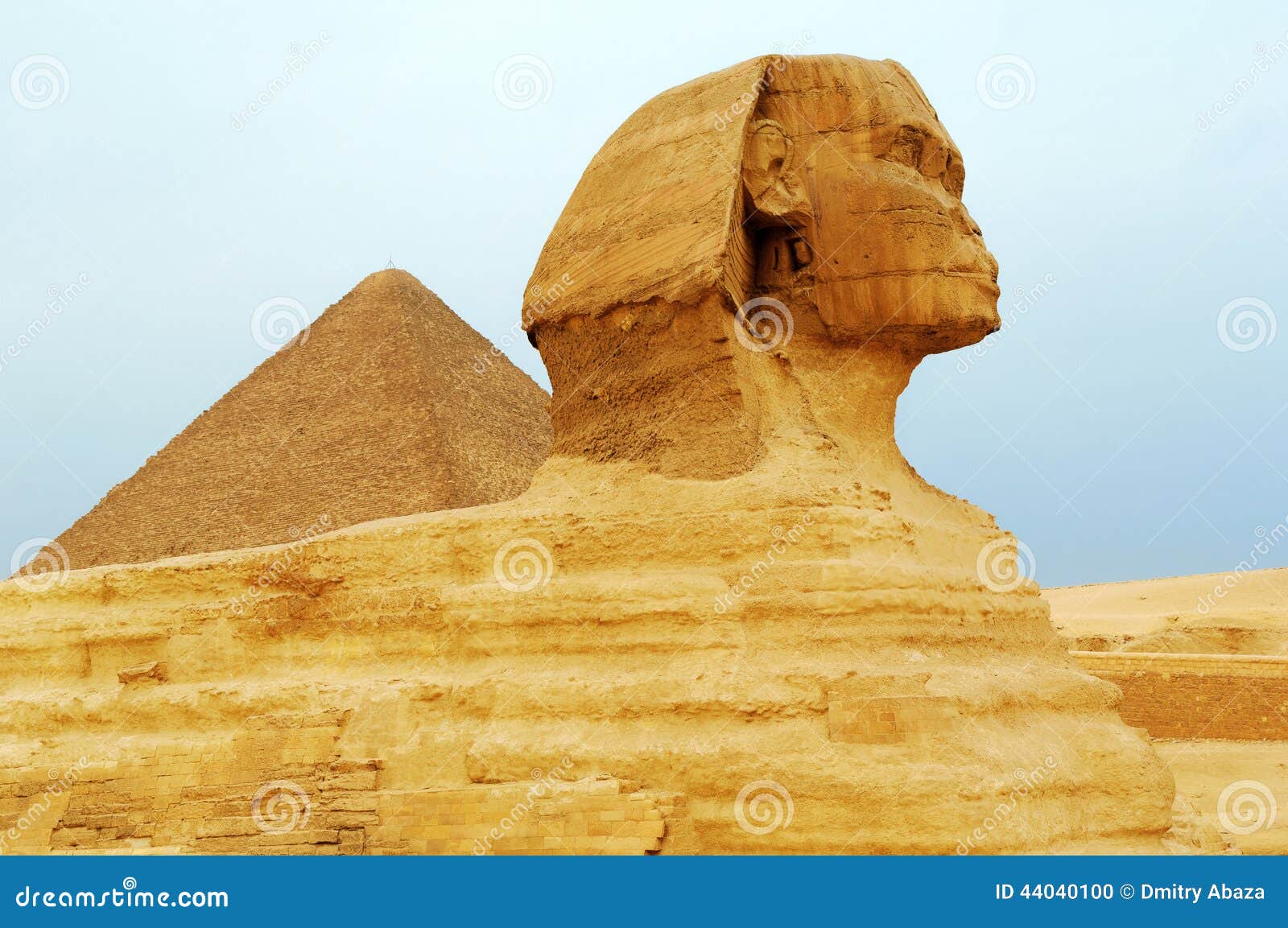 The Sphinx and Pyramids stock photo. Image of pyramid - 44040100