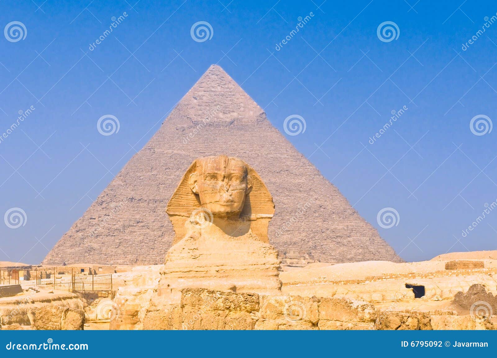 Sphinx And Pyramids At Giza, Cairo Stock Photography | CartoonDealer ...