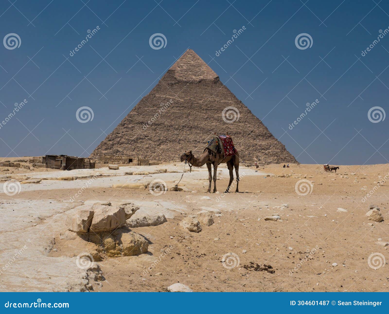 Sphinx and Pyramids of Giza in Cairo Egypt Stock Image - Image of ...