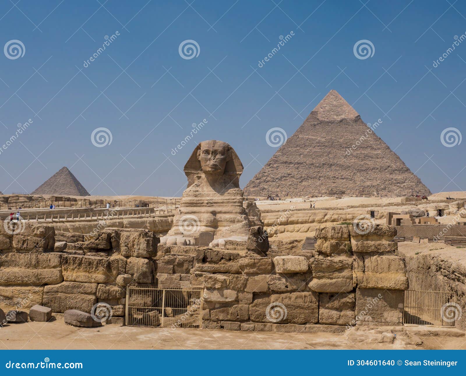 Sphinx And Pyramids At Giza, Cairo Royalty-Free Stock Photo ...