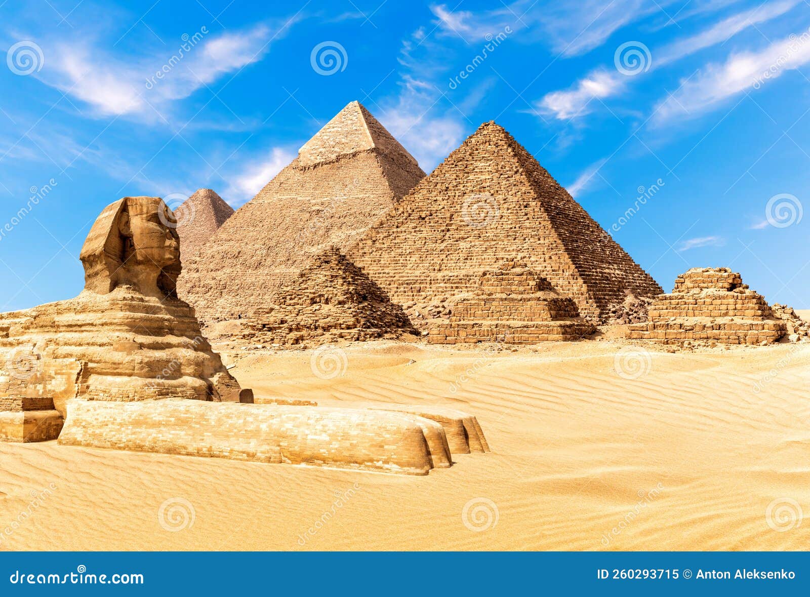 The Sphinx by the Pyramids of Giza in the Desert of Egypt Stock Image ...