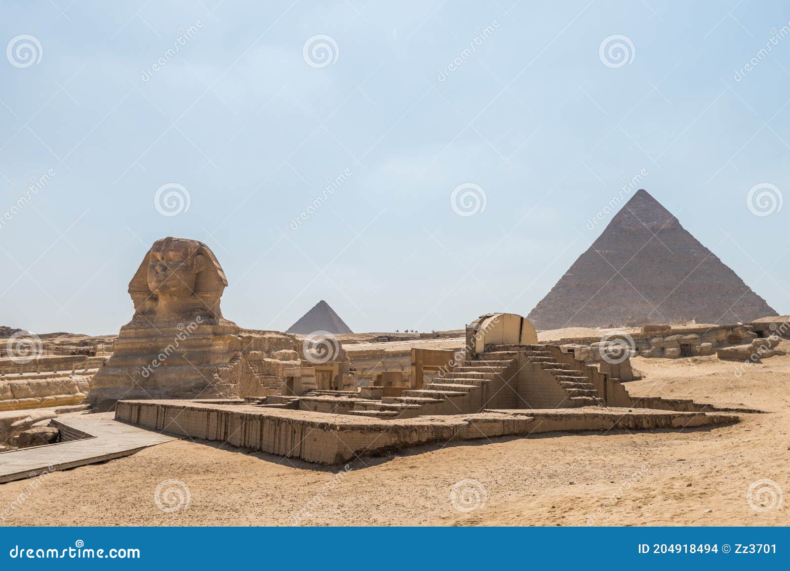 Sphinx with Pyramids in the the Giza Pyramid Complex, Which Includes ...