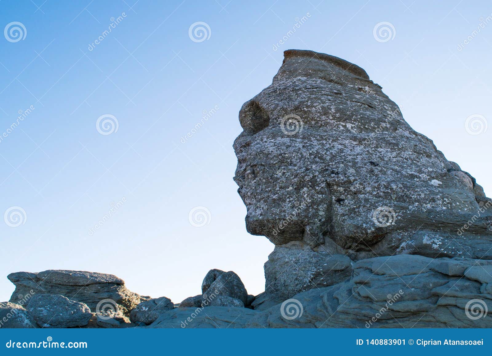 The Sphinx Rock, Bucegi Mountains, Romania. Stock Image - Image of ...