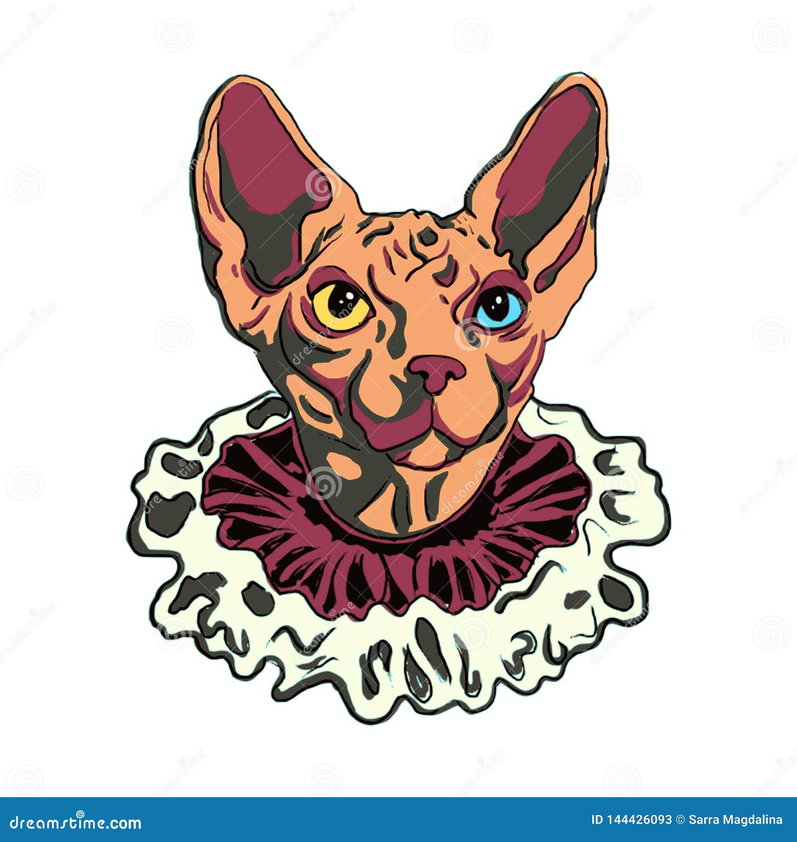 Sphinx`s head stock vector. Illustration of animals - 144426093