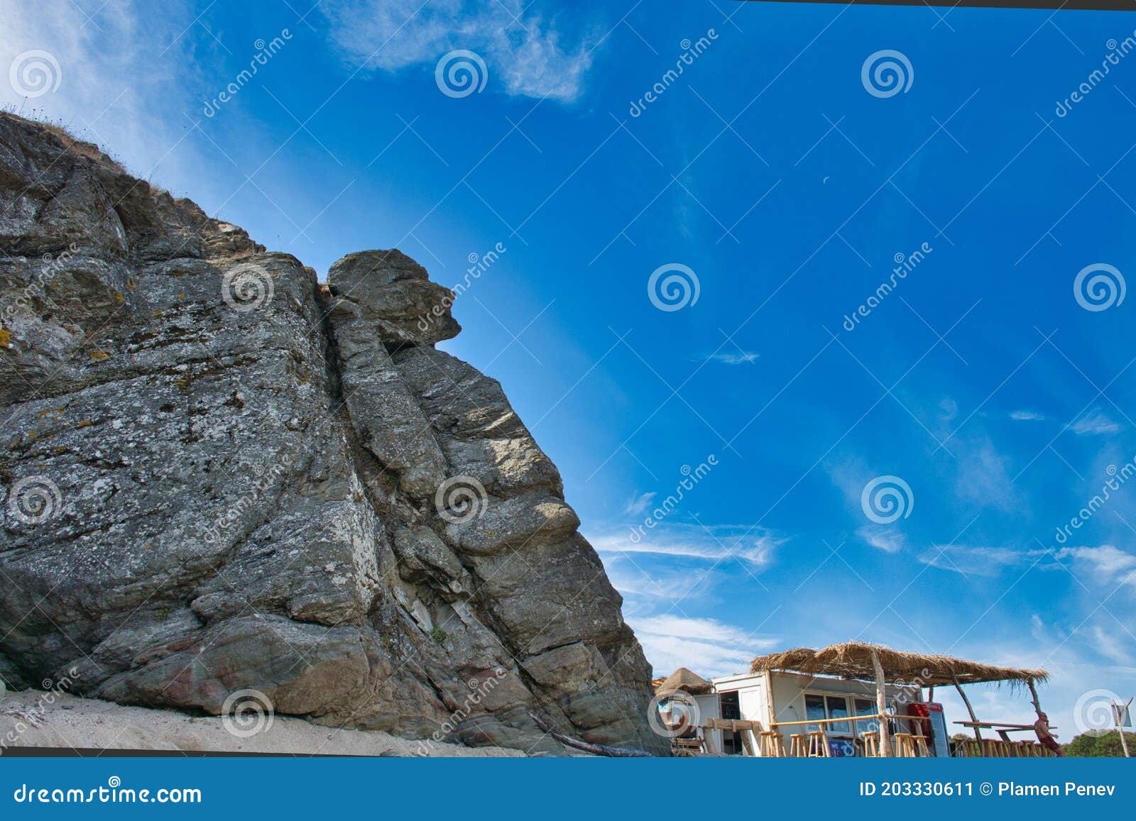 The Sphinx in Sinemorets stock image. Image of cliff - 203330611
