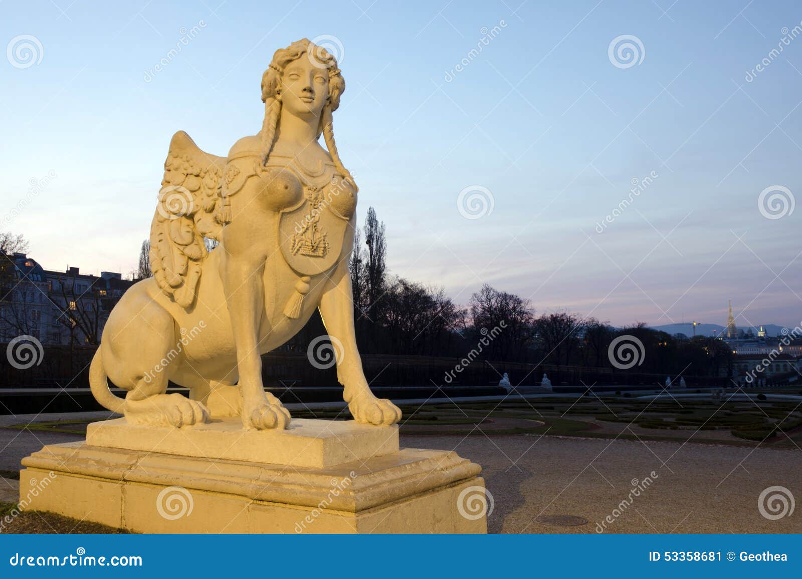 Sphinx Statue in the Belvedere Garden, Vienna Stock Image - Image of ...