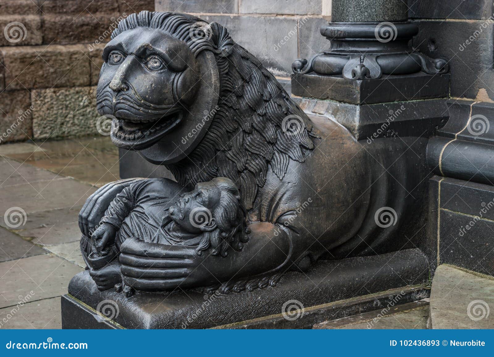 Sphinx Statue in Front of Cathedral in Bremen, Germany Stock Image ...