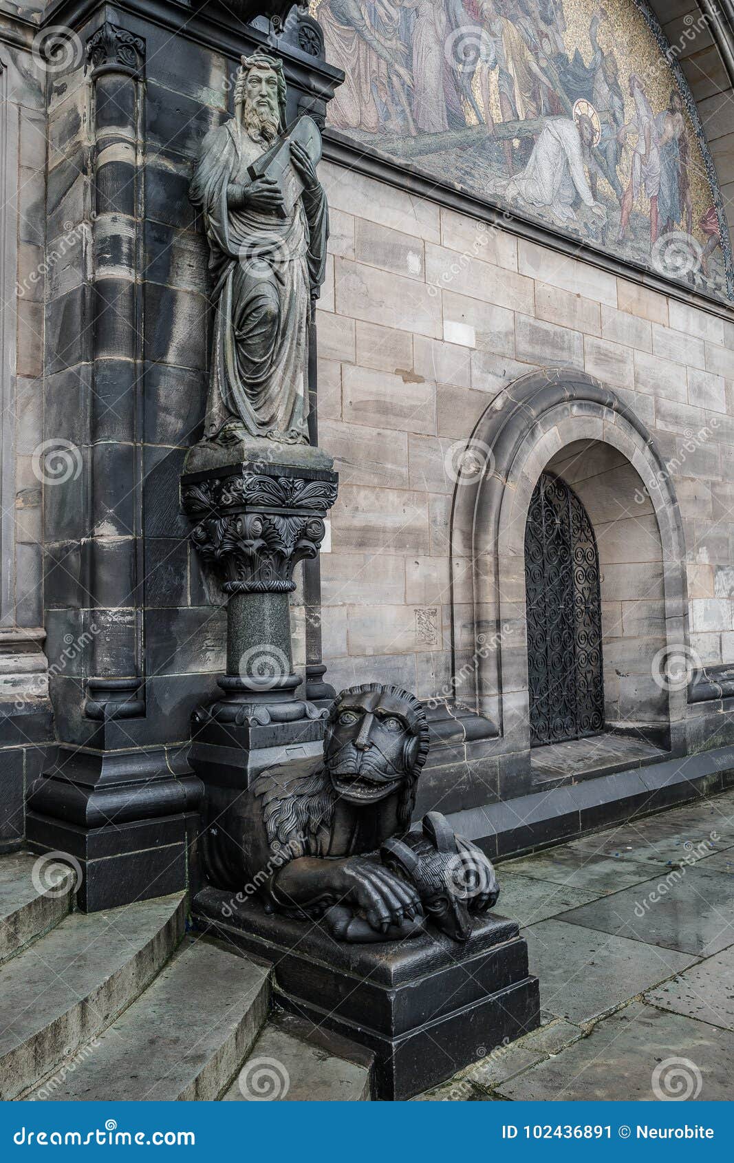 Sphinx Statue in Front of Cathedral in Bremen, Germany Stock Image ...