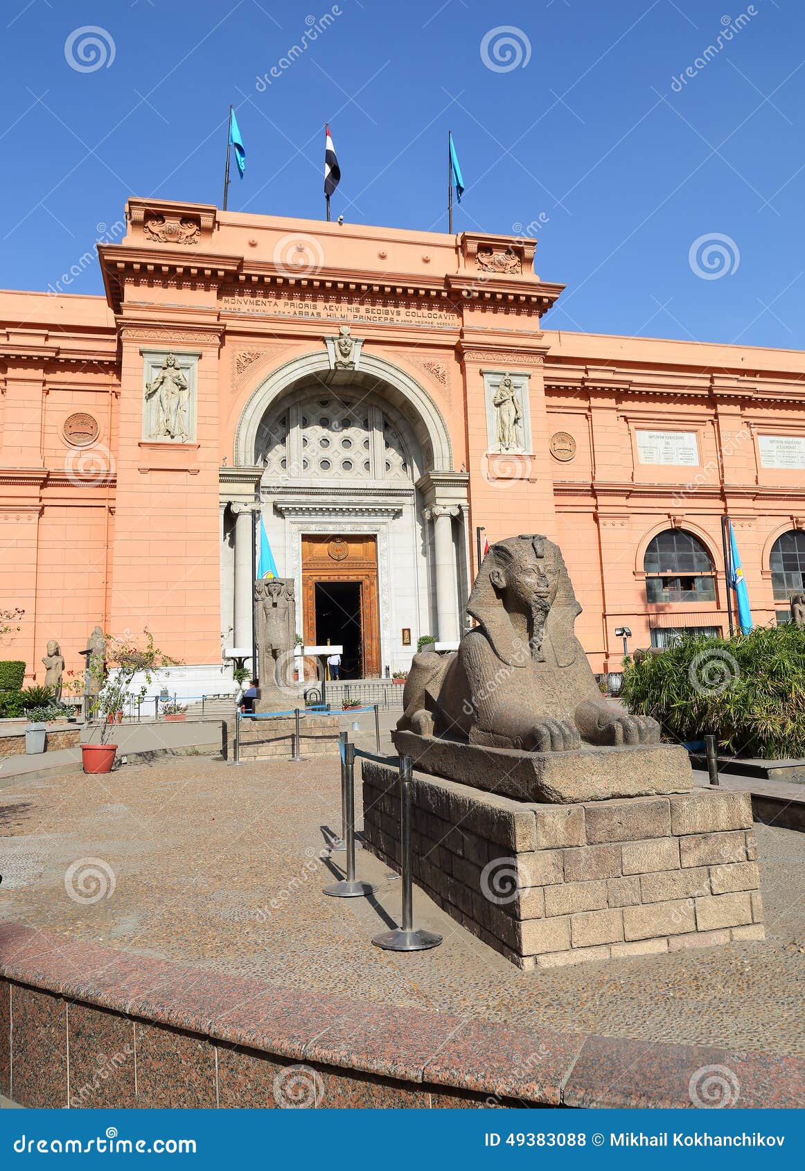 Sphinx Statue Near Egyptian Museum in Egypt Stock Photo - Image of ...
