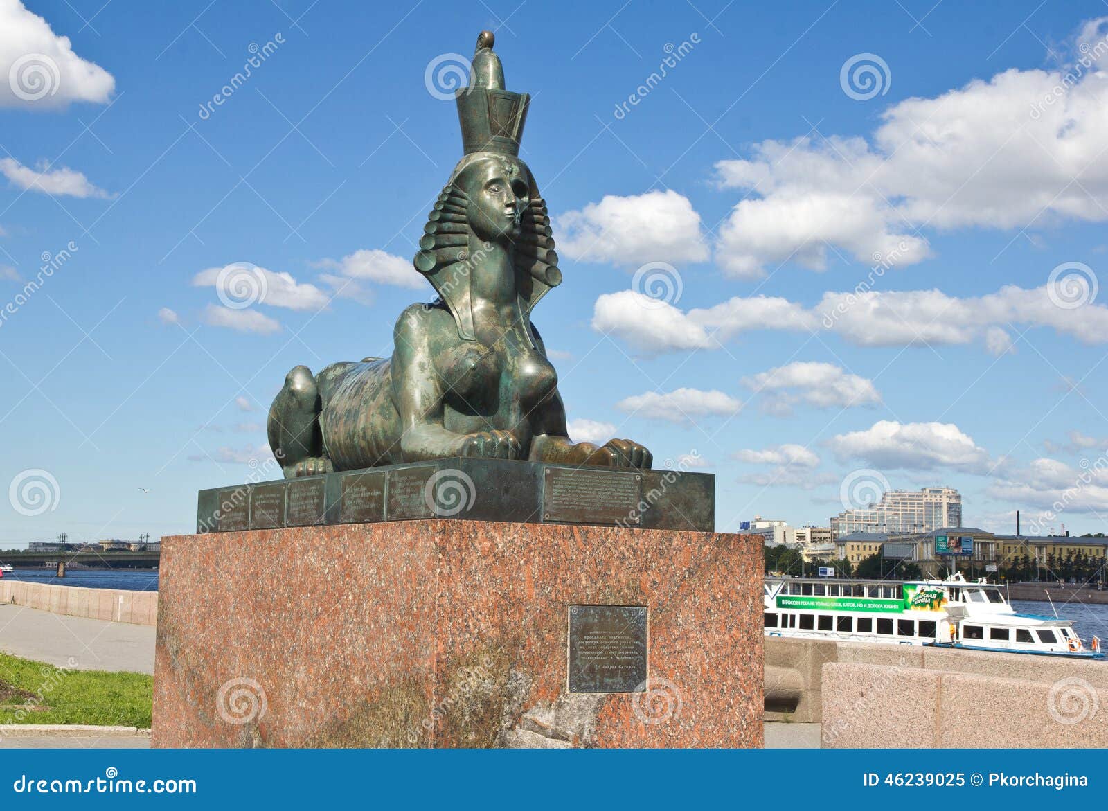 Sphinx Statue And Pyramid In Giza Egypt. Ancient Architecture Editorial ...