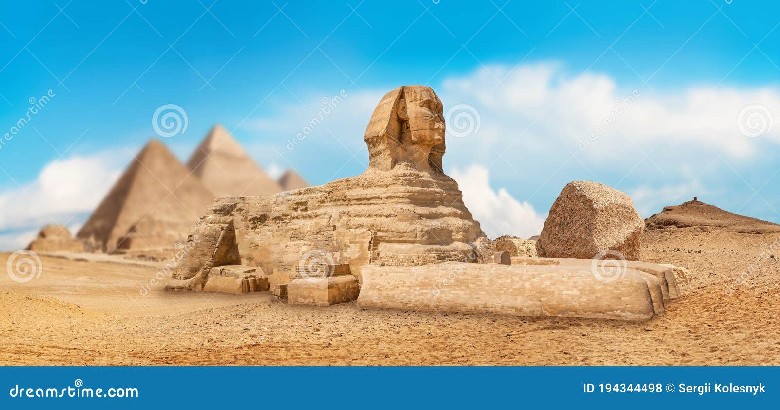 Sphinx on a sunny day stock photo. Image of heat, attraction - 194344498