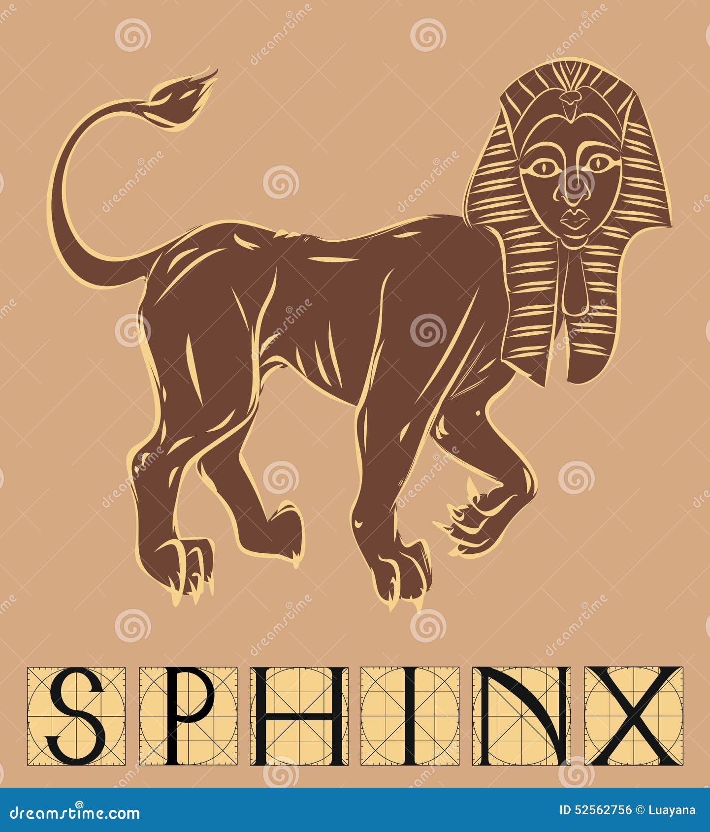 Sphinx - Mythical Creature Of Ancient Egypt Cartoon Vector ...