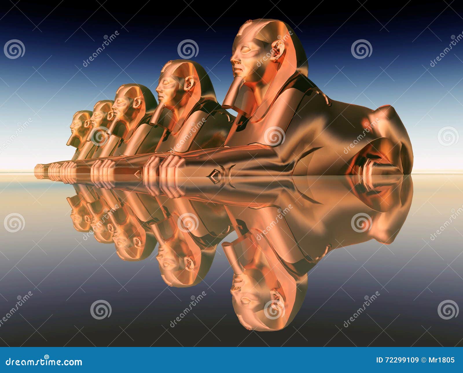Sphinx Statues At A Temple In Ancient Egypt Stock Photography ...