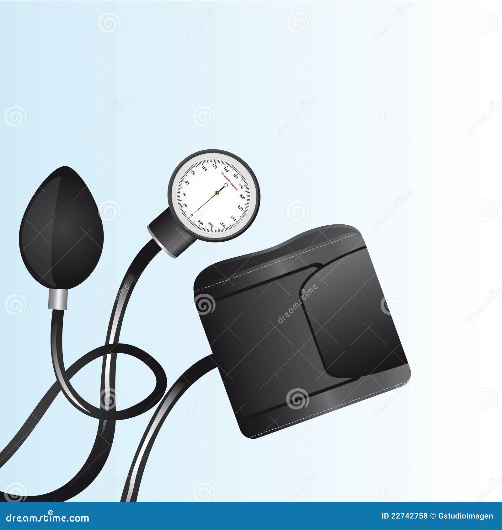 Sphygmomanometer stock vector. Illustration of exam, bulb - 22742758