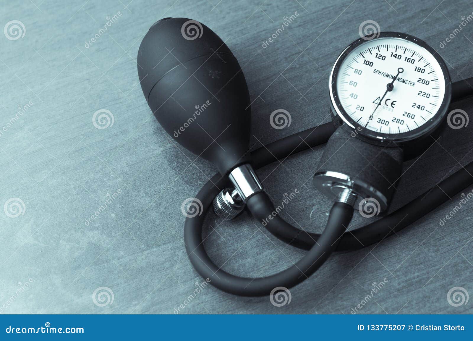 Sphygmomanometer Blood Pressure Meter on Wooden Table Stock Image ...