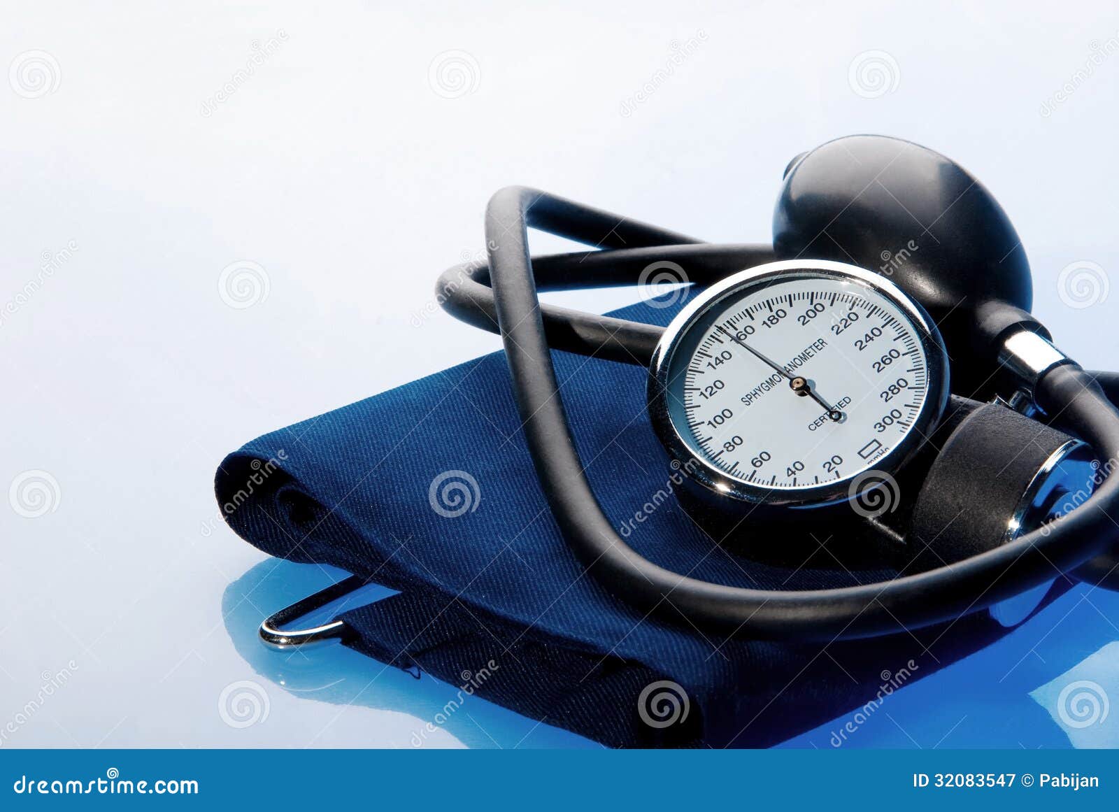Sphygmomanometer on Blue Background Stock Image - Image of ...