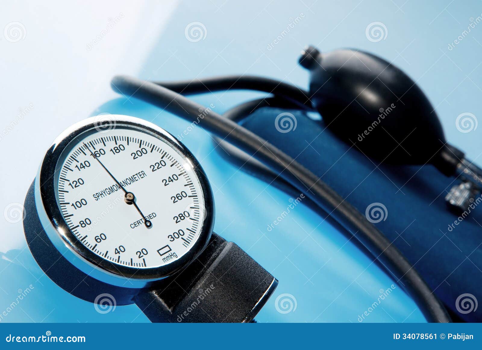 Sphygmomanometer on Blue Background Stock Image - Image of backgorund ...