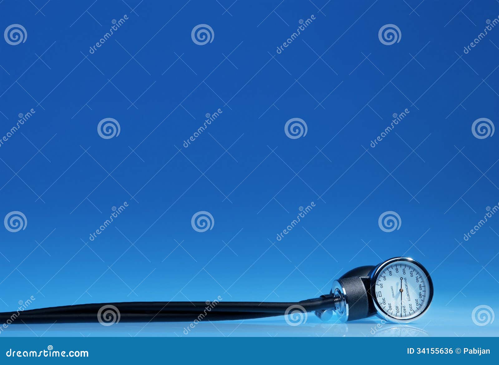 Sphygmomanometer on Blue Background Stock Photo - Image of medical ...