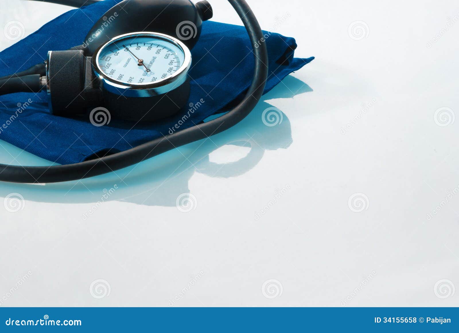 Sphygmomanometer on Blue Background Stock Photo - Image of beat, test ...