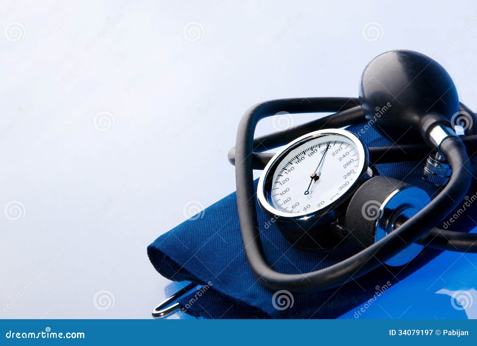 Sphygmomanometer on Blue Background Stock Image - Image of medication ...