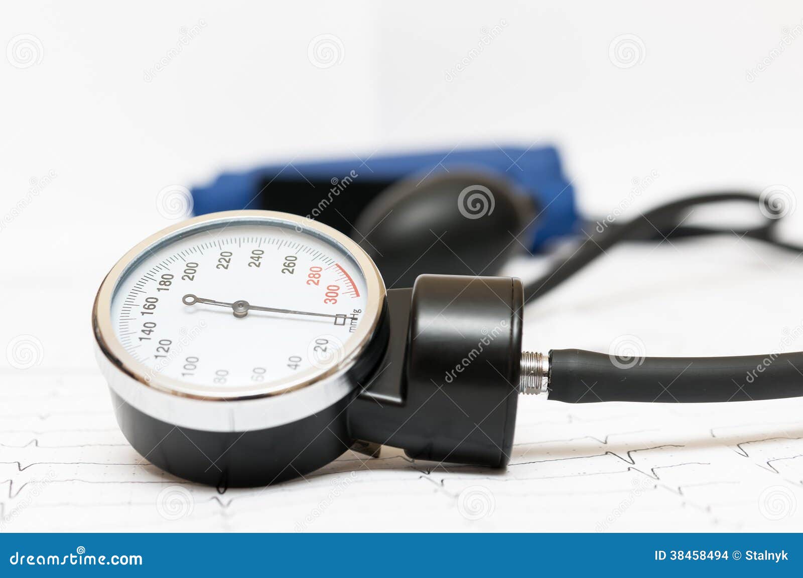 Sphygmomanometer on the Cardiogram Stock Photo - Image of cardiology ...